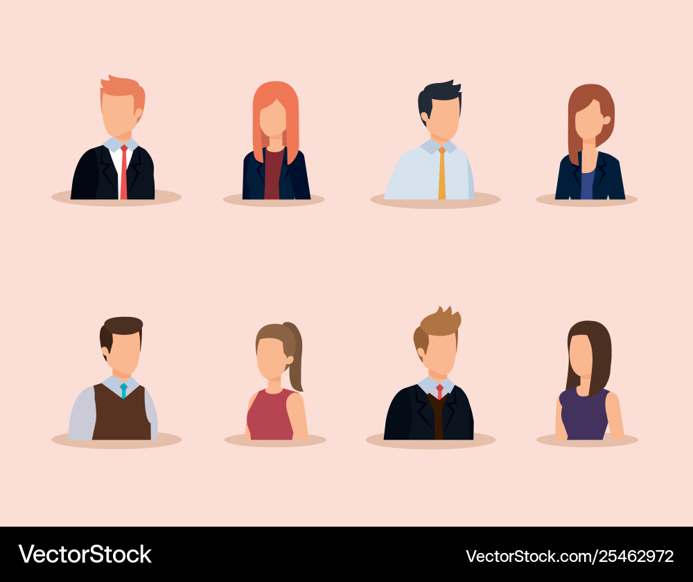 Set professional businesspeople with elegant Vector Image