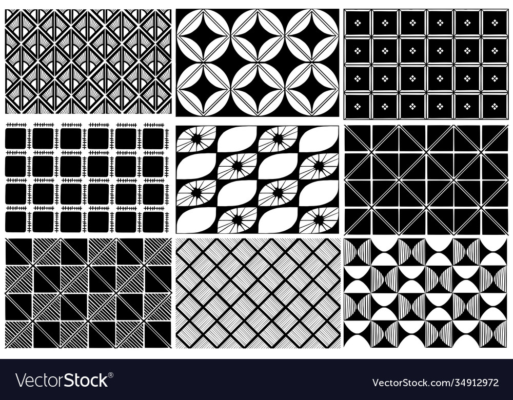 Set seamless abstract geometric Royalty Free Vector Image