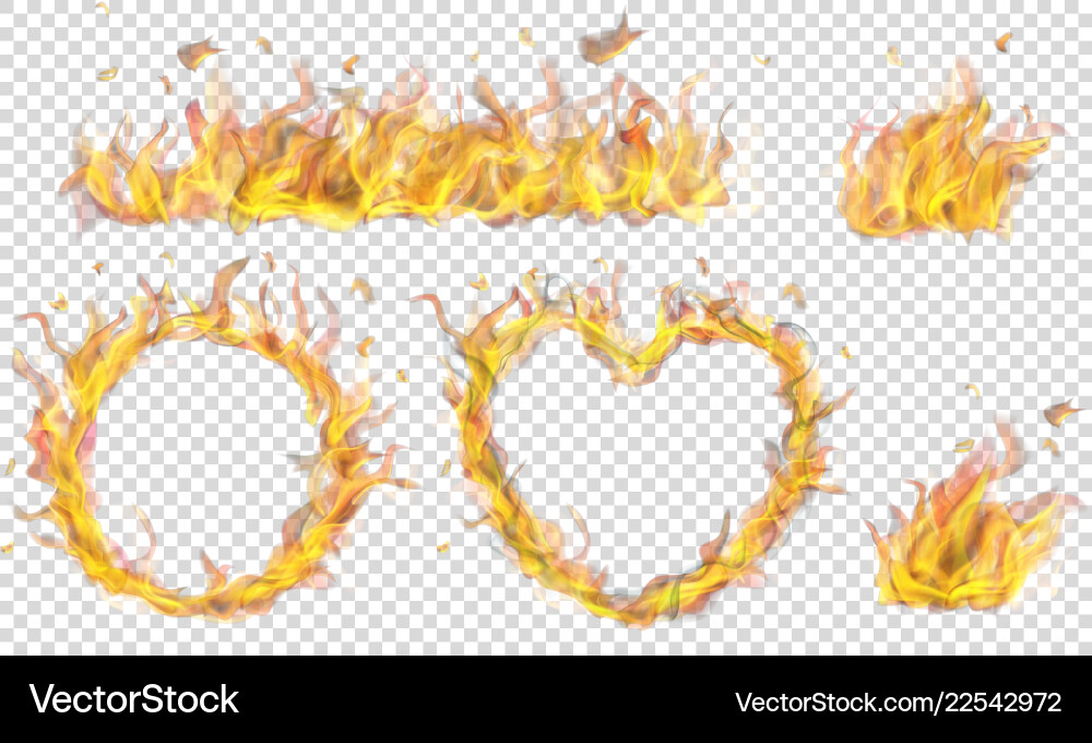 Symbols made of fire flame Royalty Free Vector Image