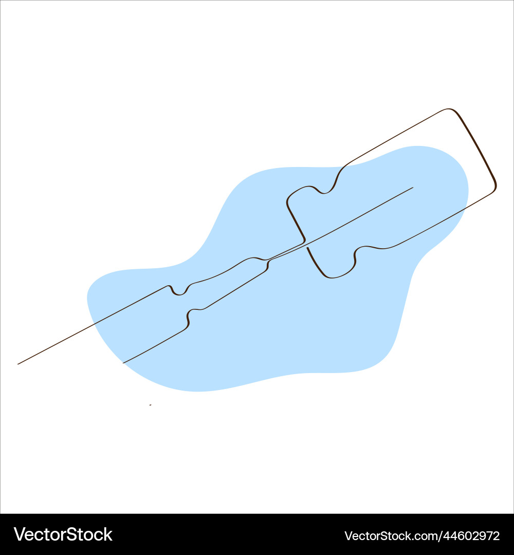 Vaccination syringe and vial in linear style Vector Image