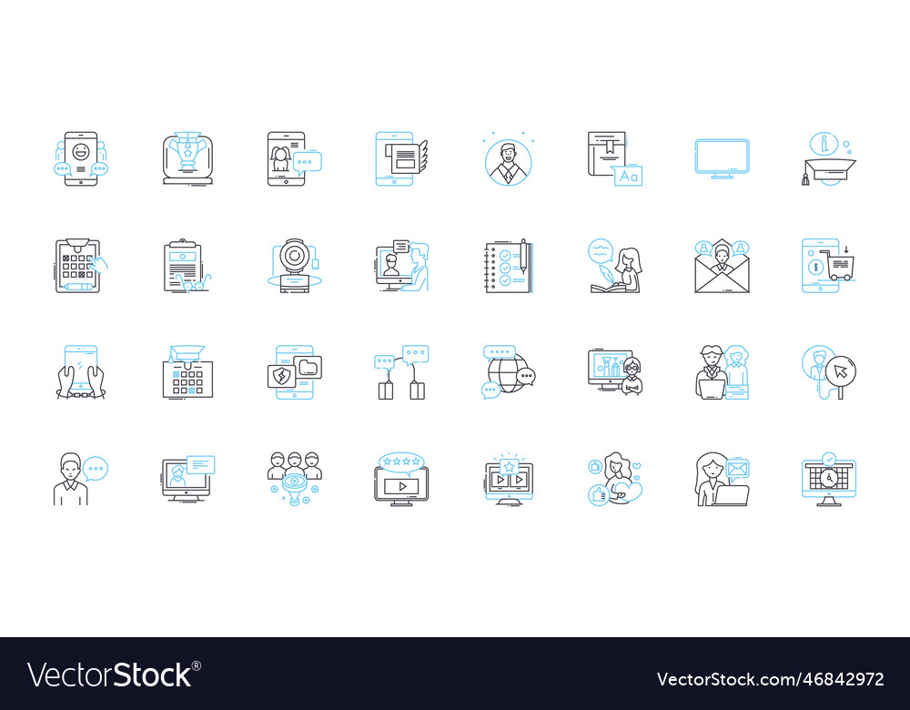 Writer linear icons set wordsmith penman scribe Vector Image Writer linear icons set wordsmith penman scribe Vector Image