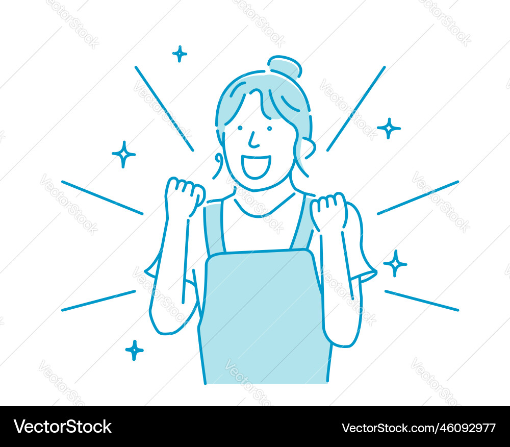 A young woman cheering and expressing joy Vector Image