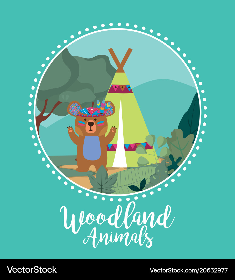 Bear woodland animals Royalty Free Vector Image