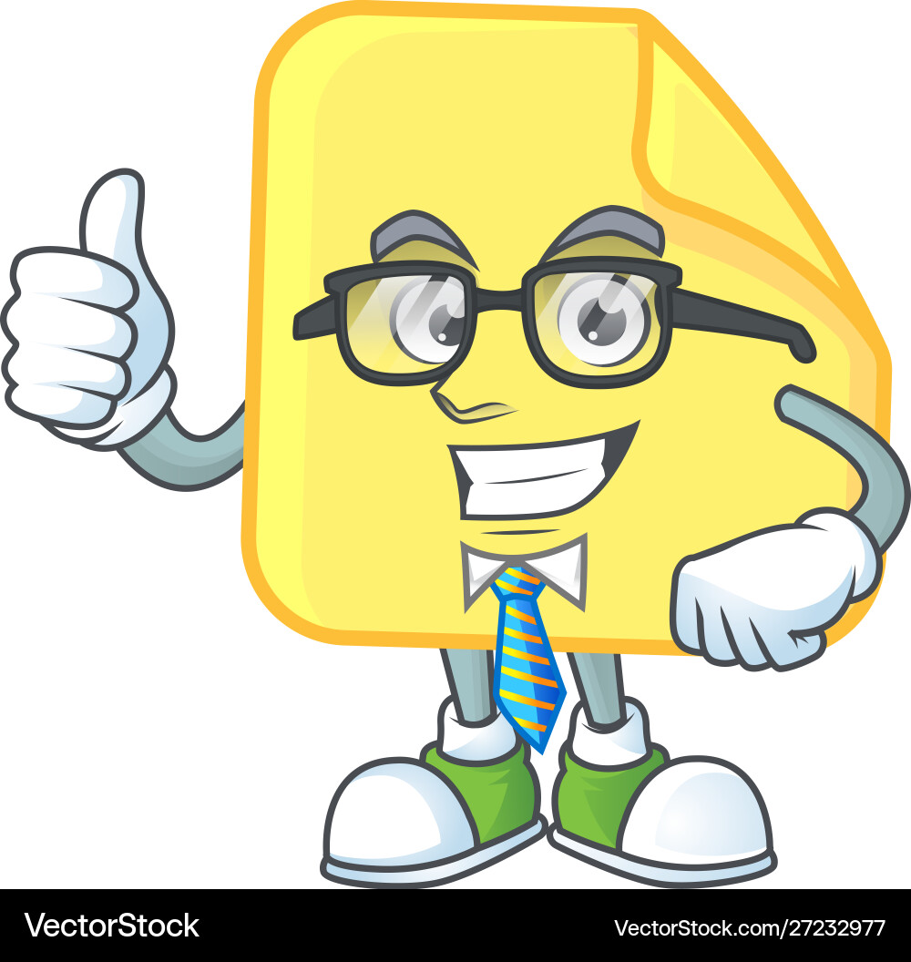 Businessman yellow rounded sticker paper Vector Image