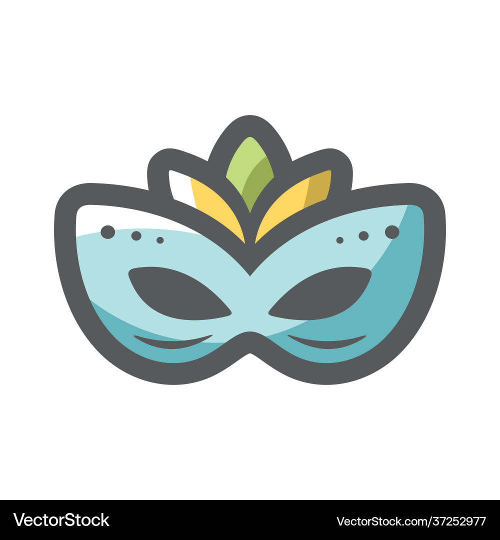 Carnival mask masquerade icon cartoon Royalty Free Vector