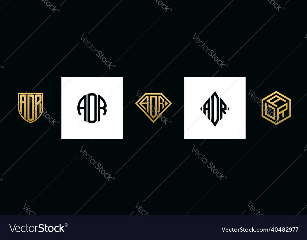 Initial letters ad logo designs bundle Royalty Free Vector