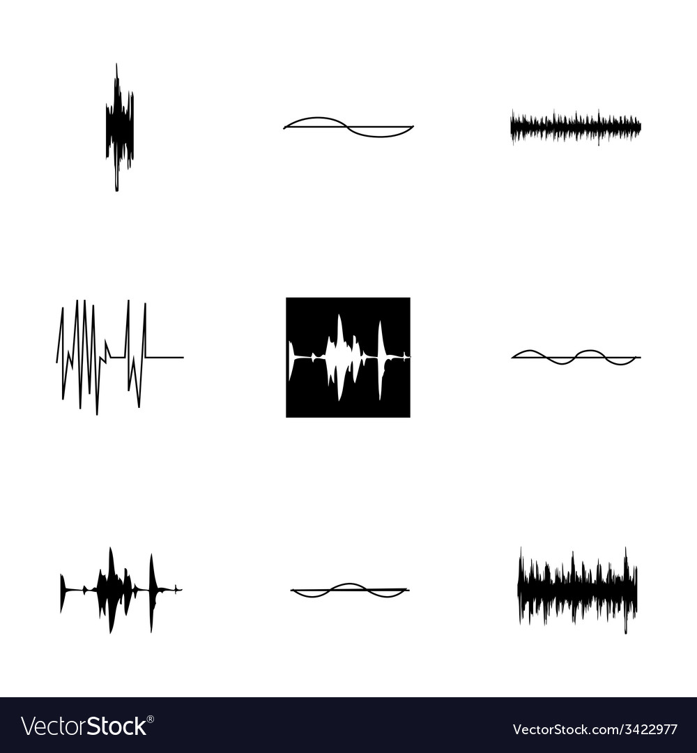 Music soundwave icons set Royalty Free Vector Image Music soundwave icons set Royalty Free Vector Image