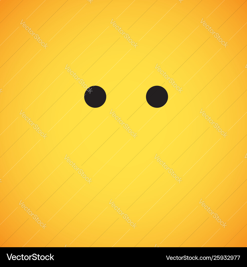 Realistic yellow emoticon in front a yellow Vector Image