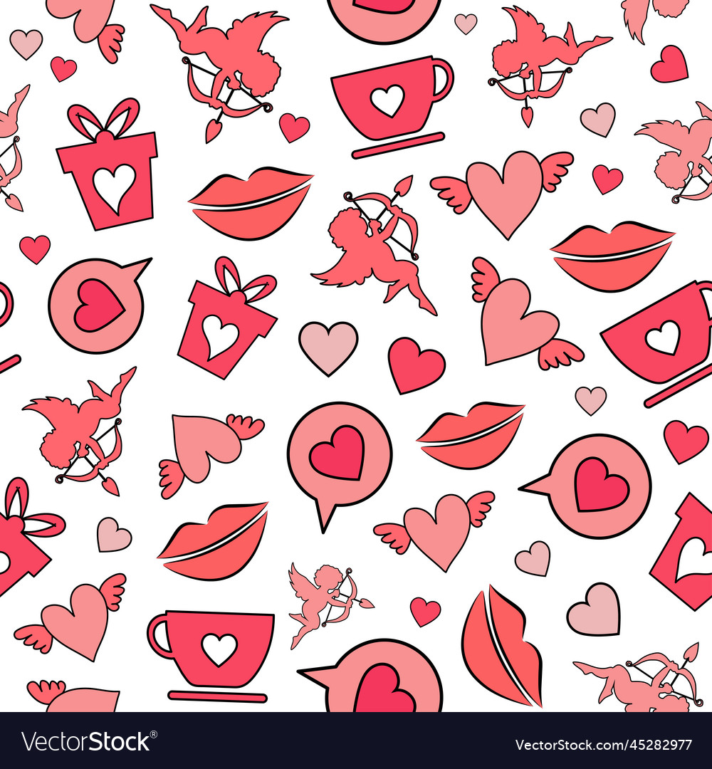 Romantic seamless pattern Royalty Free Vector Image
