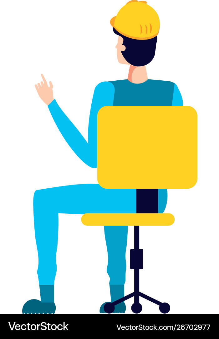 Worker operator industrial seated in office chair Vector Image