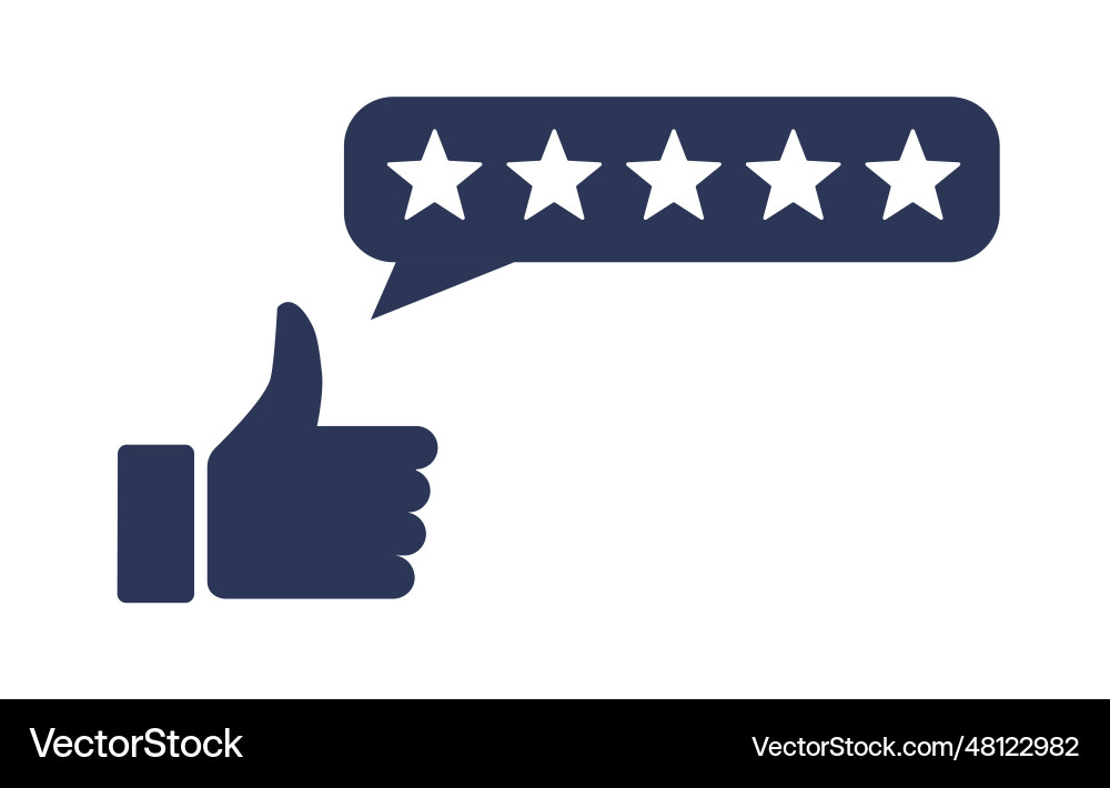 5 star customer review quality rate satisfaction Vector Image