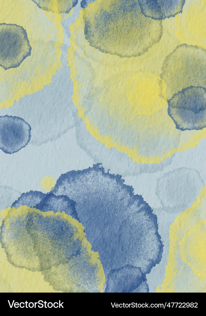 Abstract blue and yellow color drop on paper Vector Image
