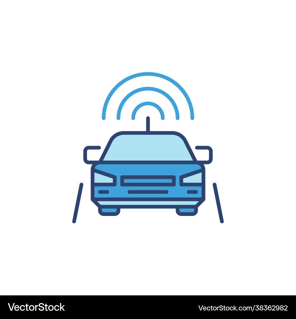 Autonomous robotic vehicle on street Royalty Free Vector
