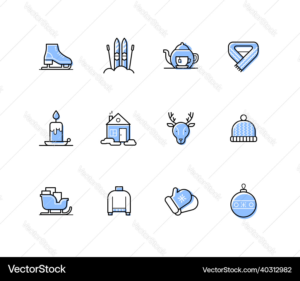 Christmas holidays - modern line design style Vector Image