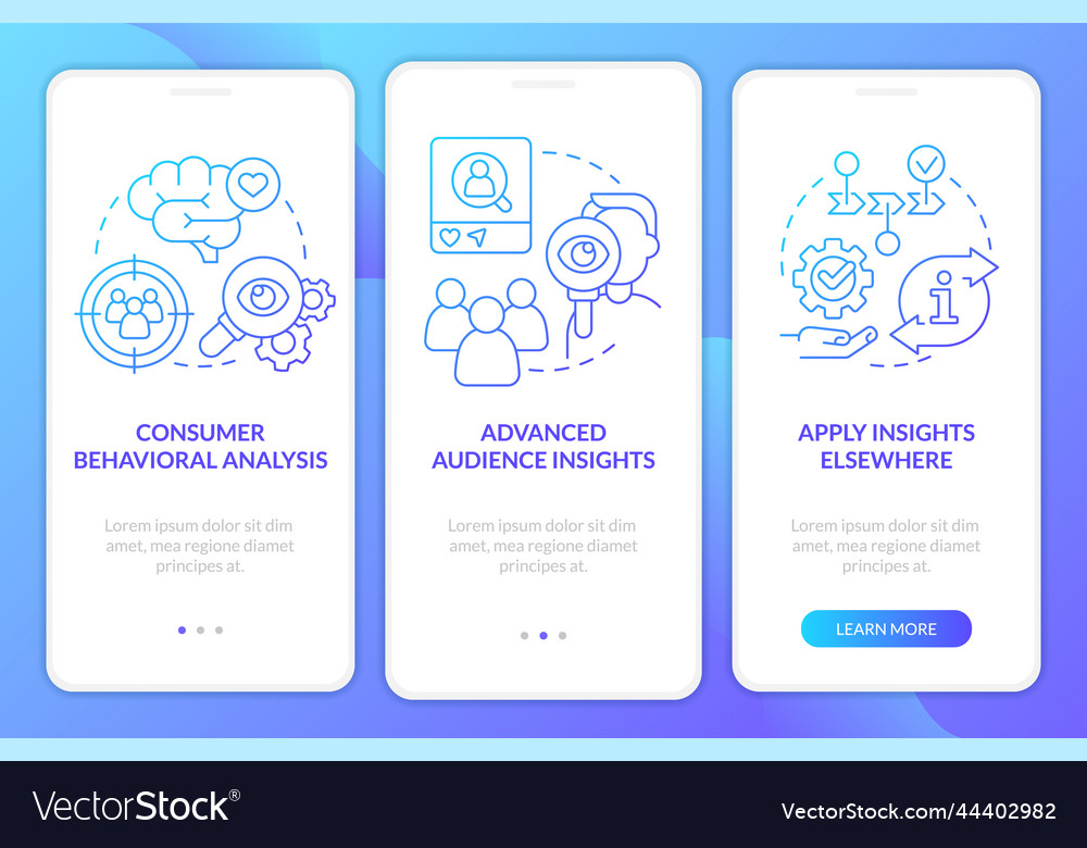 Clients behavior analysis blue gradient Royalty Free Vector