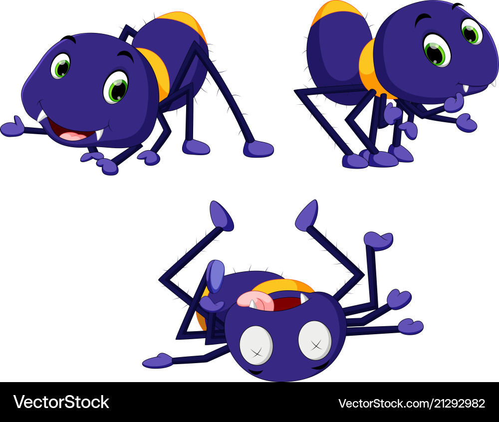Collection of spider cartoon Royalty Free Vector Image