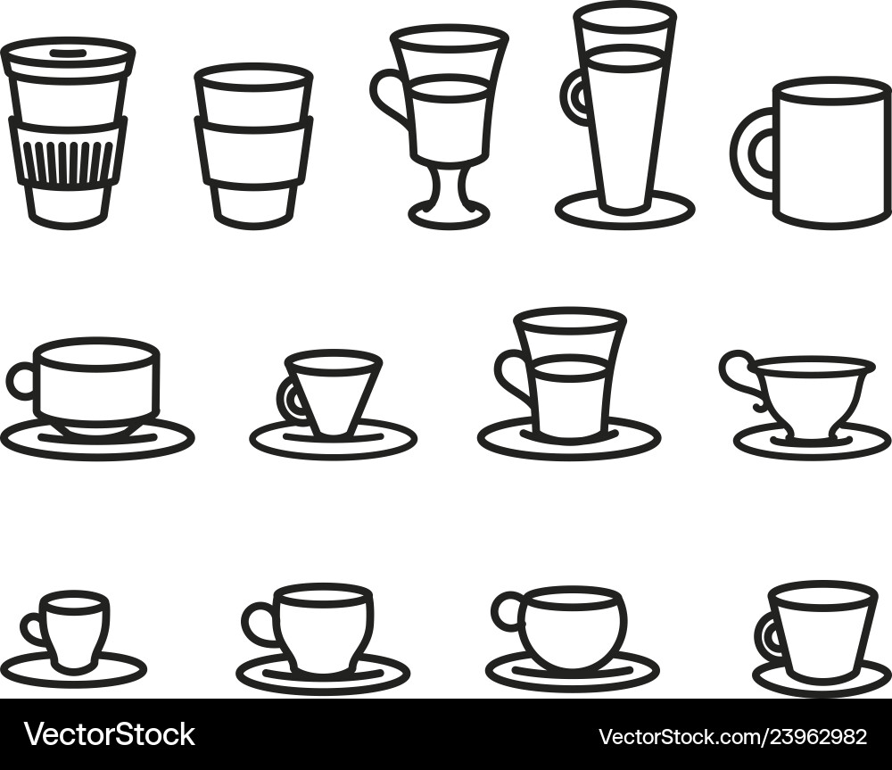 Concept of coffee cup line Royalty Free Vector Image