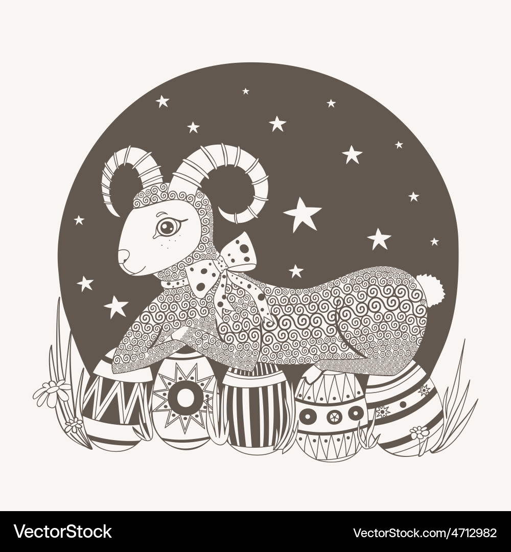 Easter lamb on a background of the Royalty Free Vector Image