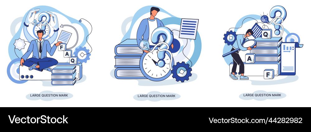 Ladge question mark problem and solution concept Vector Image