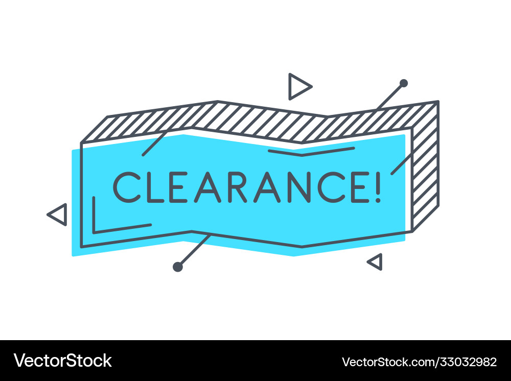 Linear promotion banner shape colorful sticker Vector Image