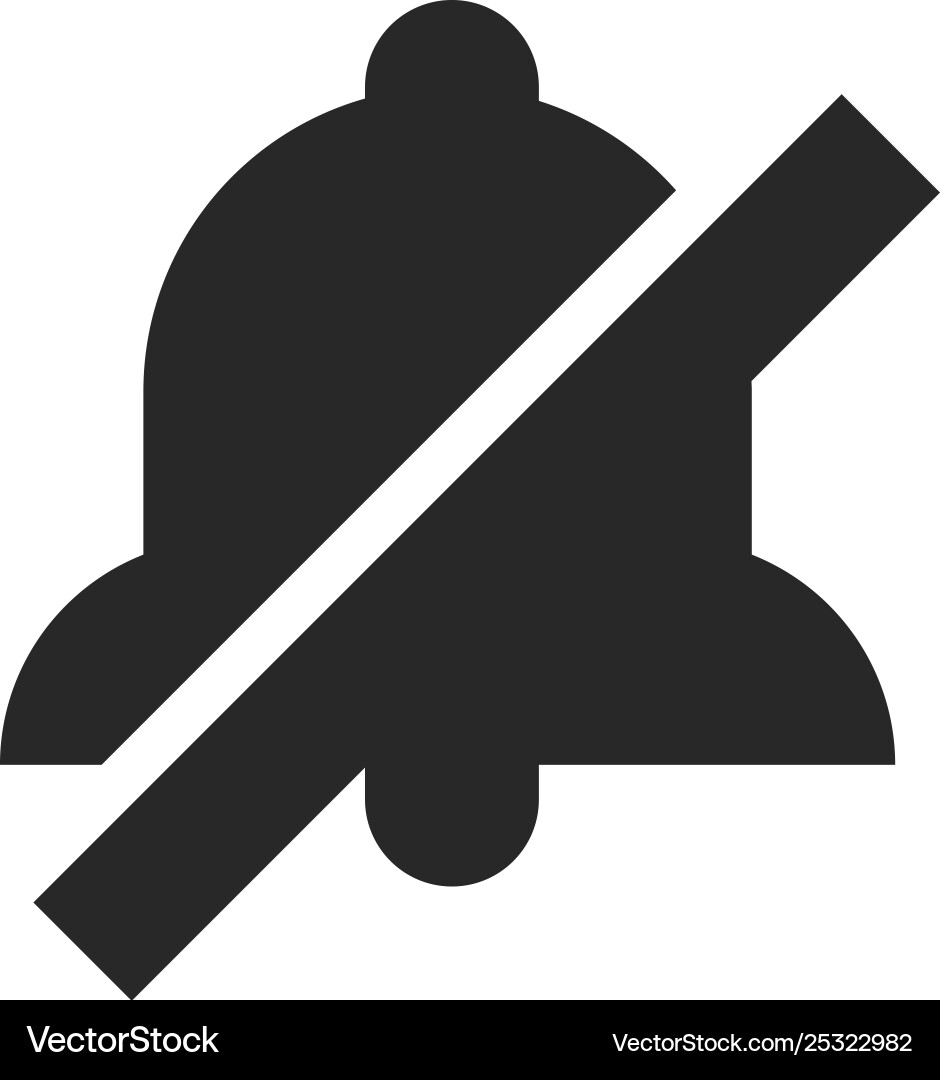 Mute bell icon alarm sign Royalty Free Vector Image