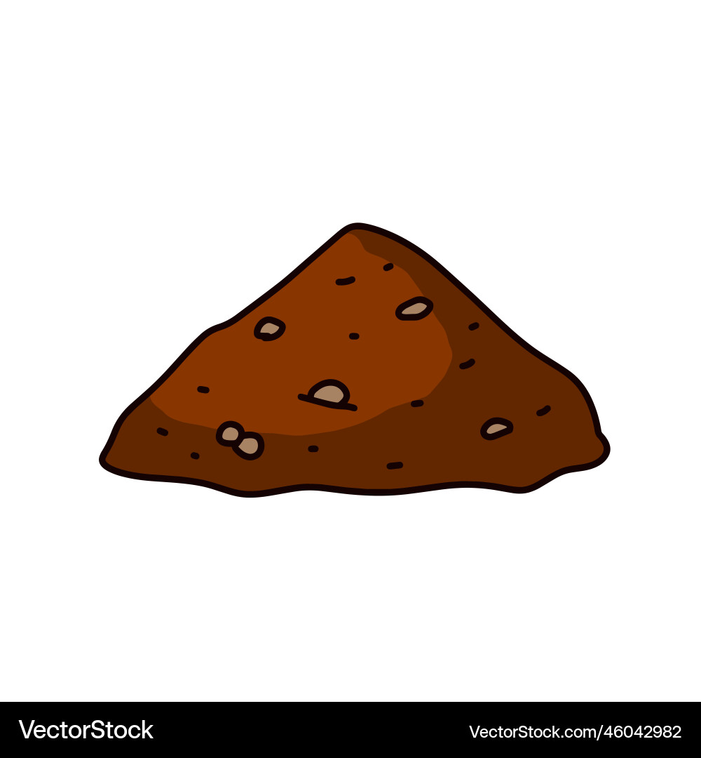 Pile of earth brown mound Royalty Free Vector Image