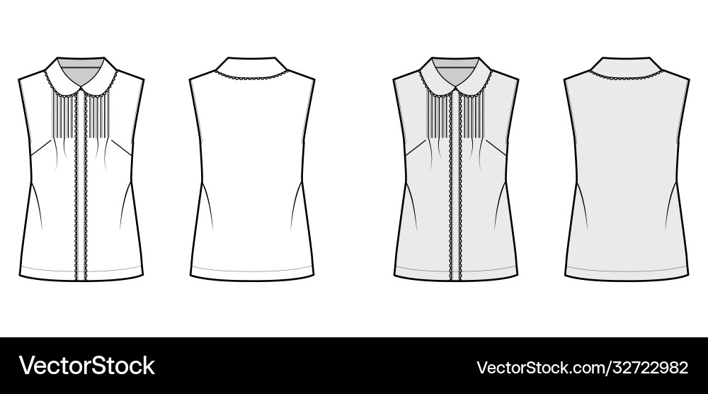 Pintucked blouse technical fashion Royalty Free Vector Image
