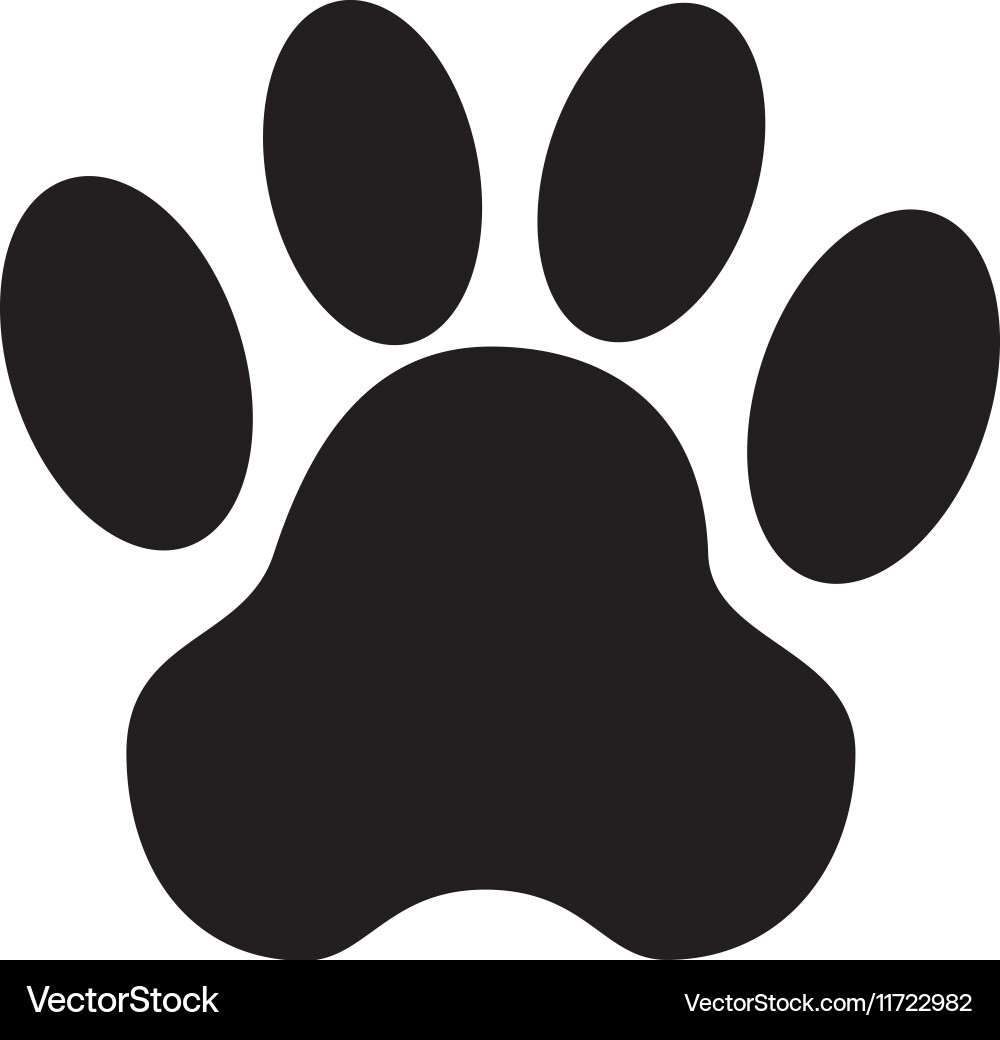 Seal with animal footprint Royalty Free Vector Image