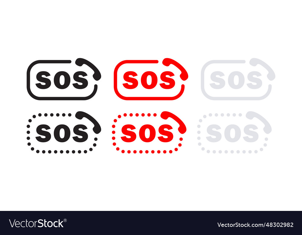 Sos icons set containing emergency Royalty Free Vector Image Sos icons set containing emergency Royalty Free Vector Image