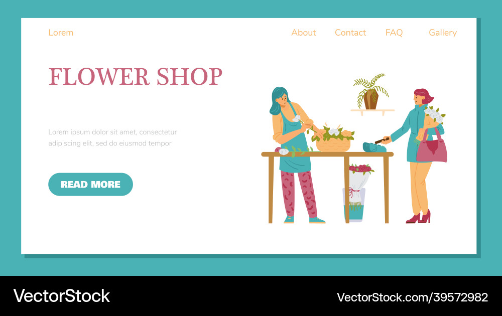 Template for banner with flower shop concept Vector Image