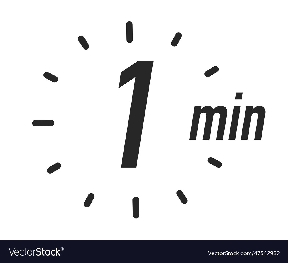 Timer icons 1 minute black color Royalty Free Vector Image Timer icons 1 minute black color Royalty Free Vector Image