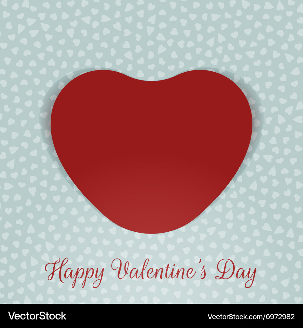 Valentines day realistic red card heart Royalty Free Vector