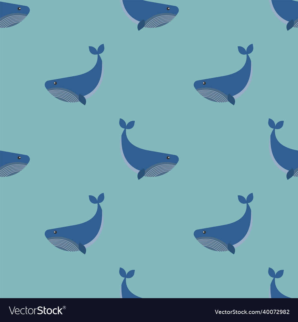 Whale seamless pattern background Royalty Free Vector Image