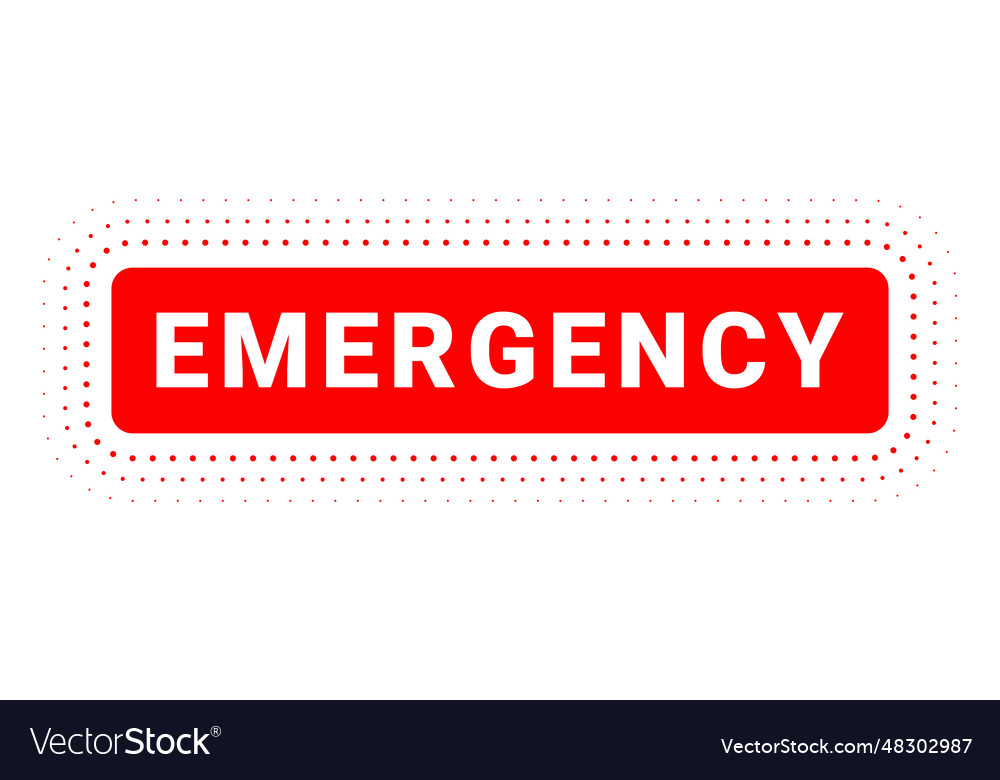 Banner emergency emergency badge emergency Vector Image Banner emergency emergency badge emergency Vector Image