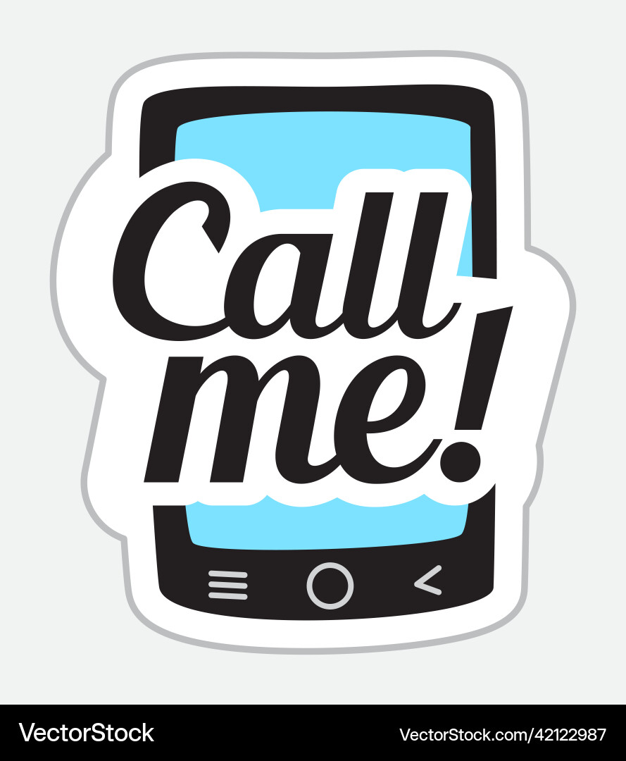 Call me sticker in retro style Royalty Free Vector Image