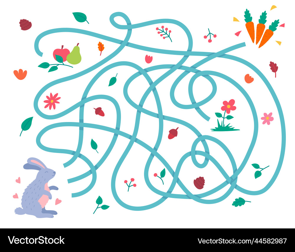 Cartoon color labyrinth help find right way Vector Image