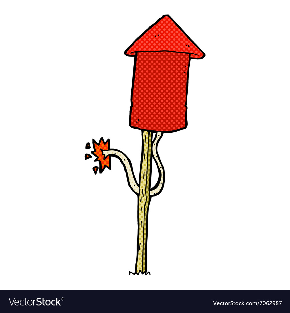 Comic cartoon firework Royalty Free Vector Image
