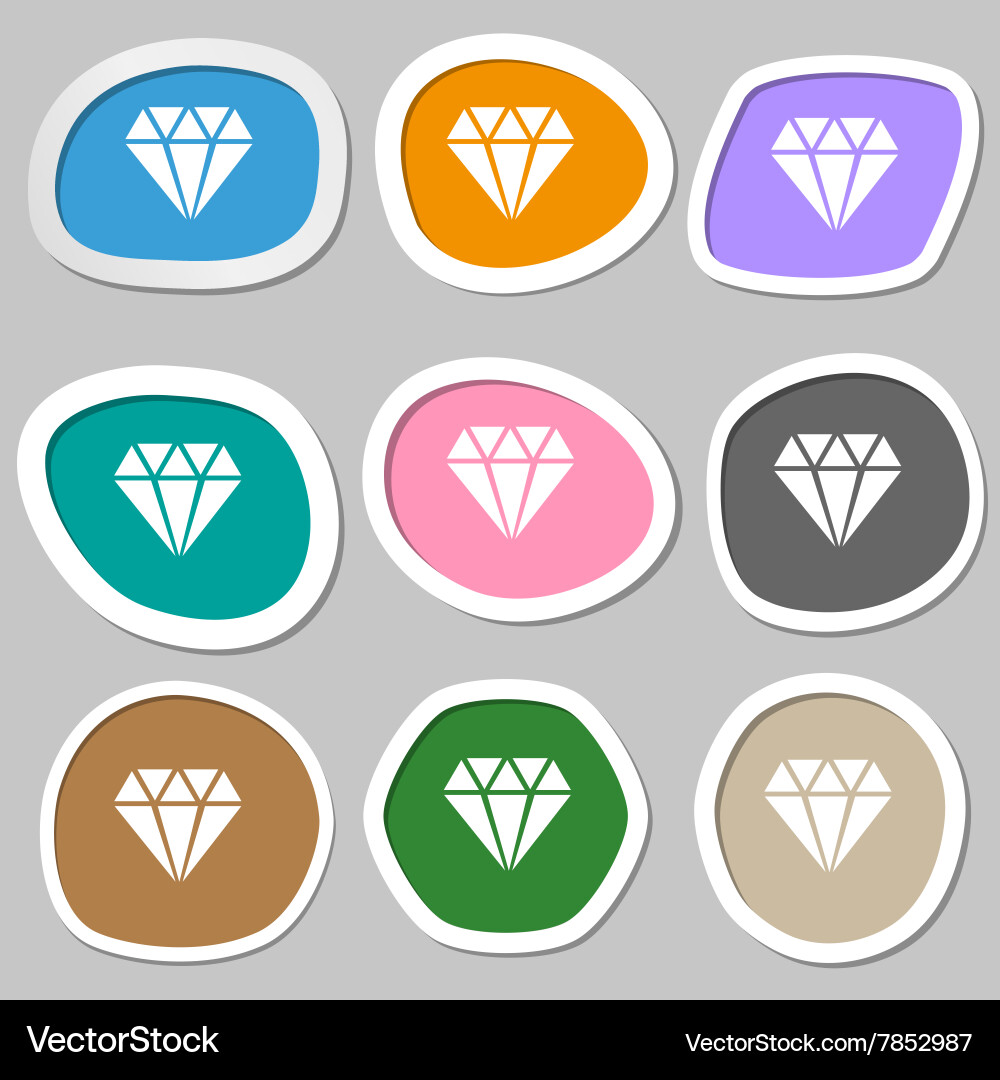 Diamond symbols multicolored paper stickers Vector Image