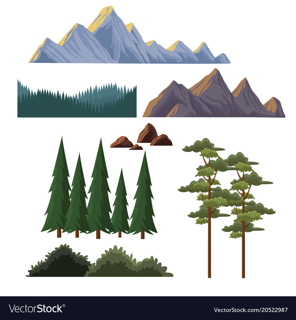 Elements of landscape Royalty Free Vector Image
