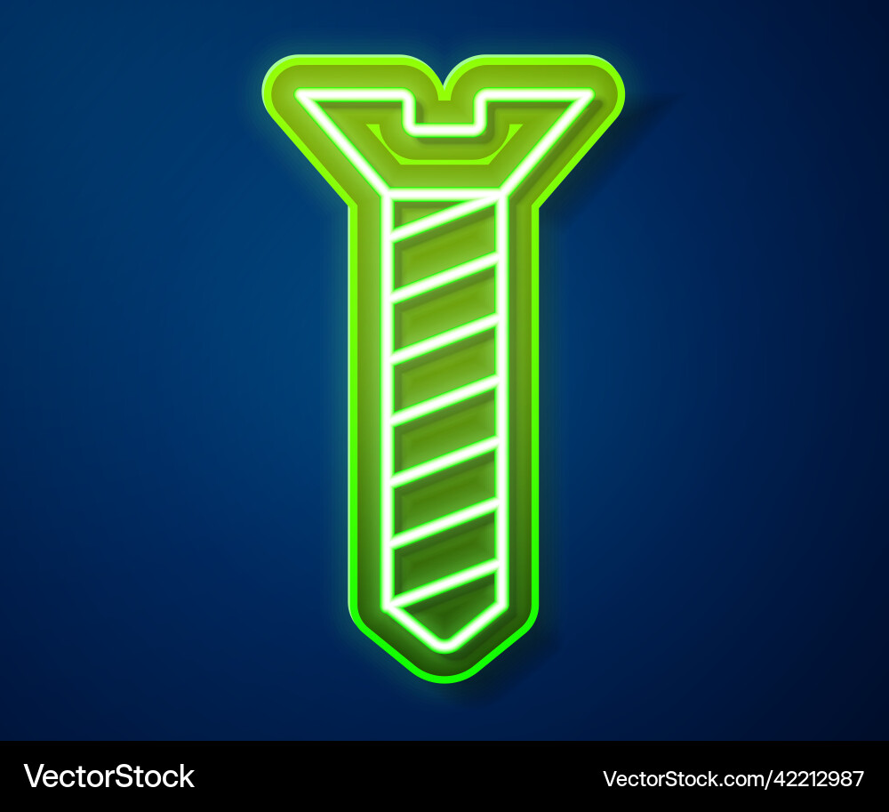 Glowing neon line metallic screw icon isolated Vector Image