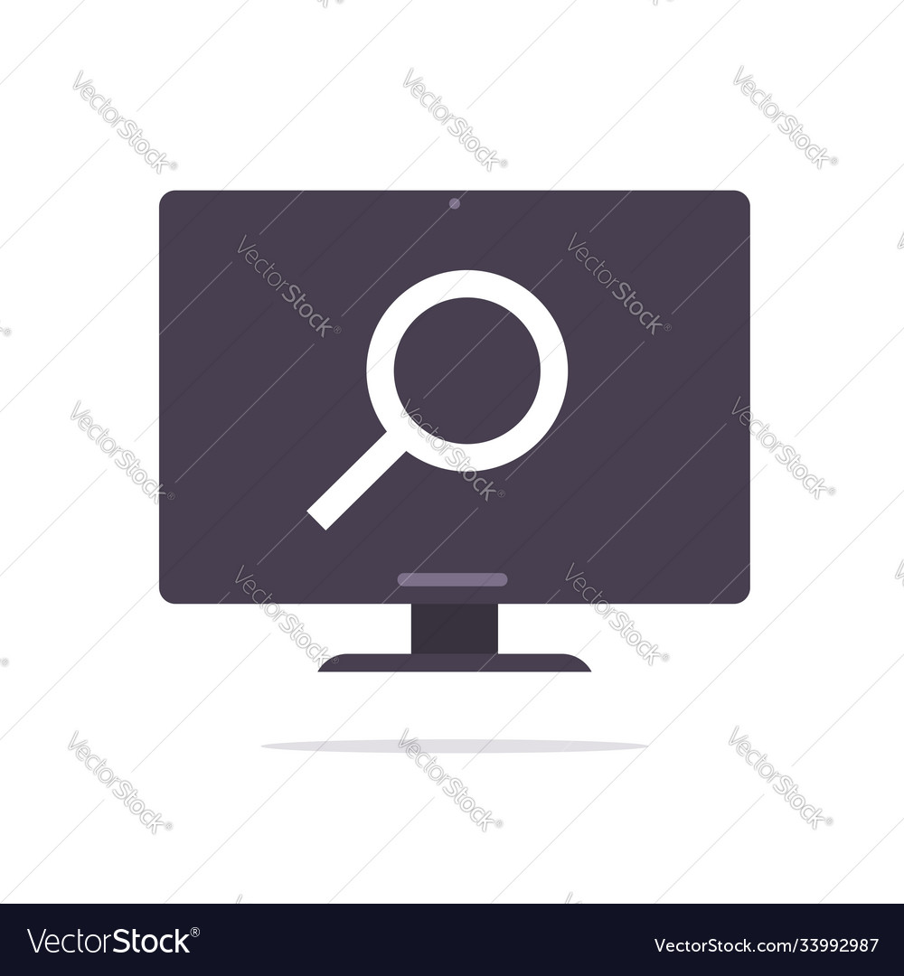 Inspecting scanning computer pc icon using Vector Image