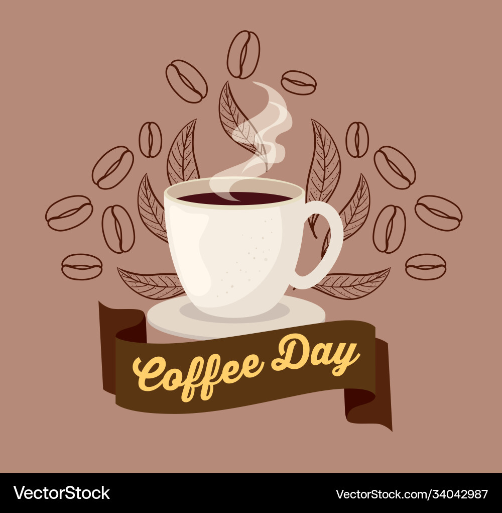 International coffee day poster 1 october Vector Image