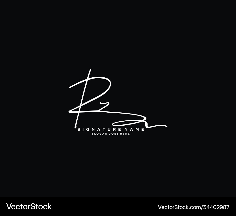 Letter rz signature logo template Royalty Free Vector Image