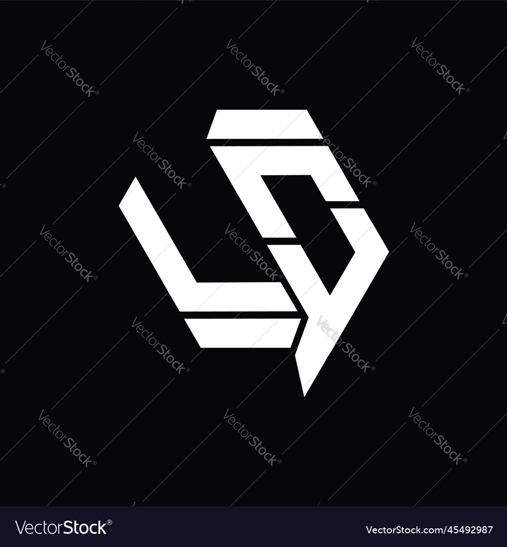 Lo logo monogram hexagon abstract shape images Vector Image