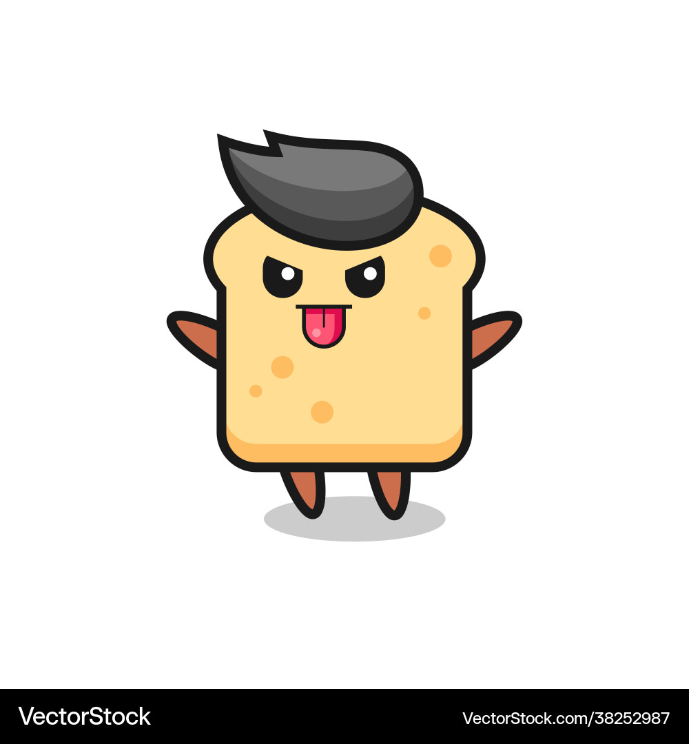 Naughty bread character in mocking pose Royalty Free Vector