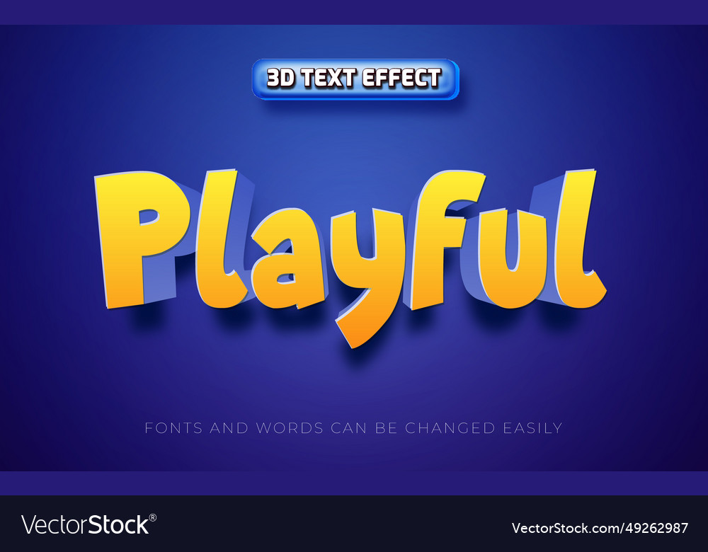 Playful 3d editable text effect style Royalty Free Vector