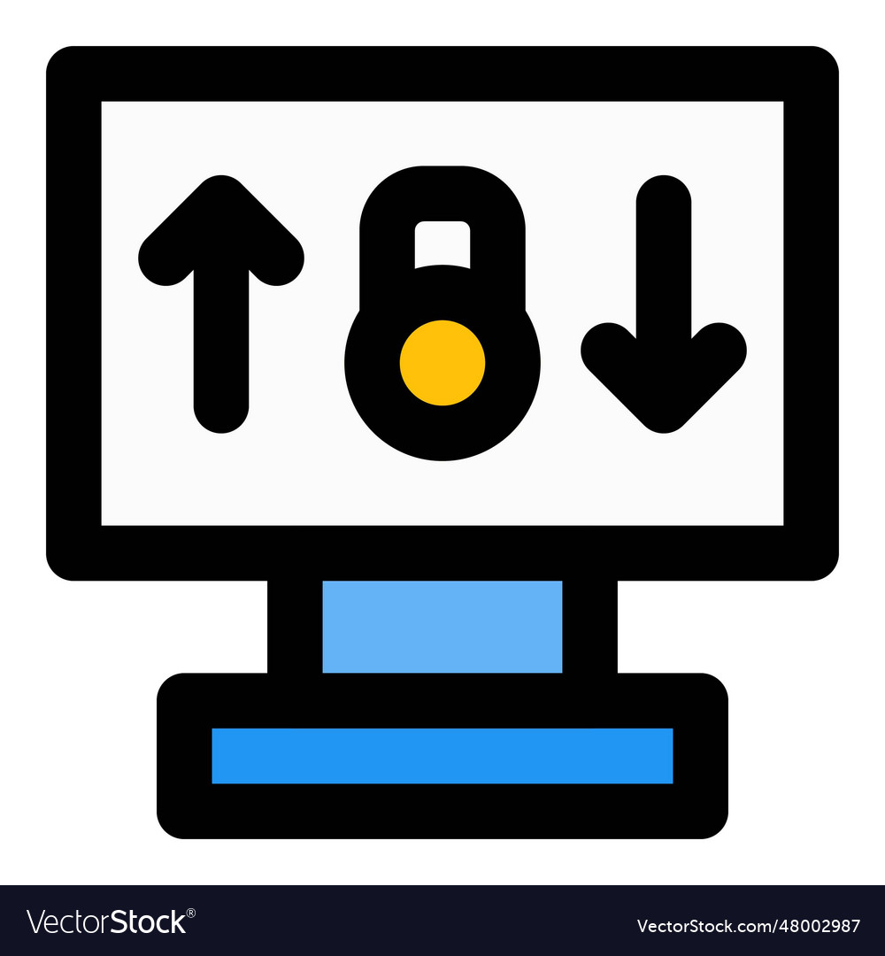 Ransomware hacking the desktop system encryption Vector Image