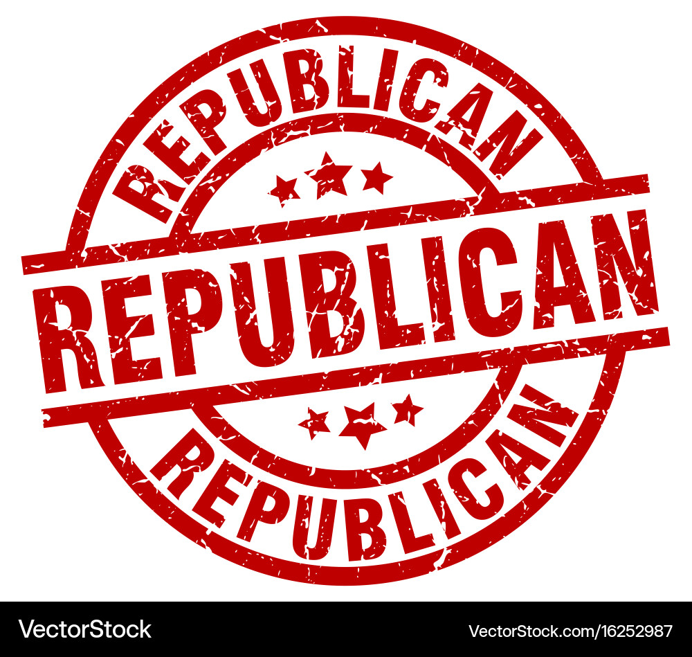 Republican round red grunge stamp Royalty Free Vector Image
