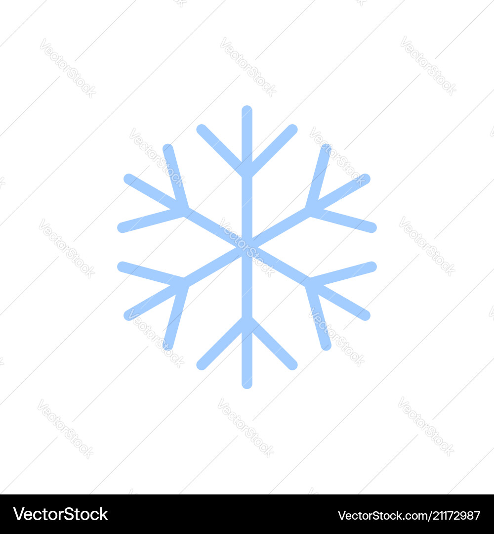 Snowflake icon blue silhouette snow flake sign Vector Image