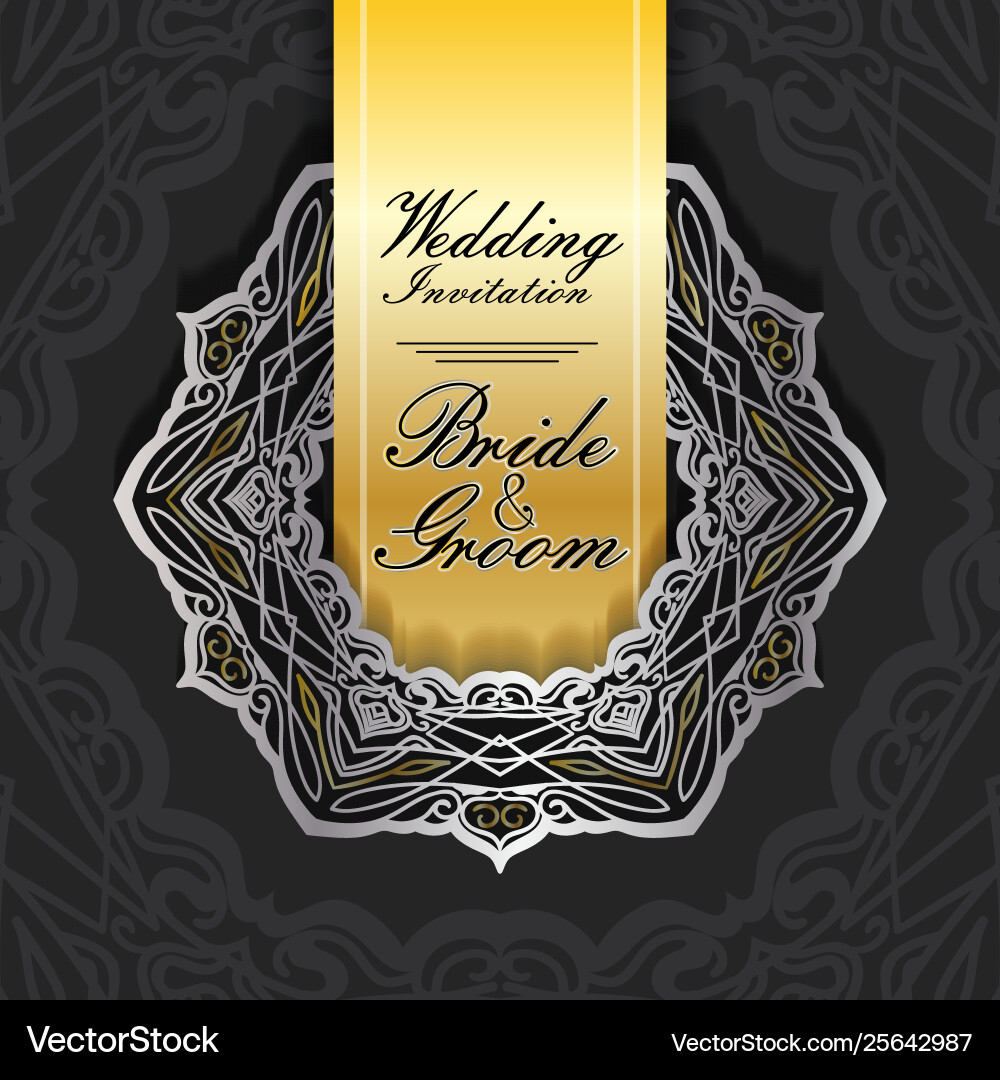 Wedding invitation card paper cut design Vector Image